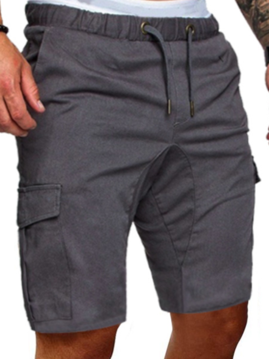 LW COTTON Men Side Pocket Drawstring Shorts Sale | LovelyWholesale