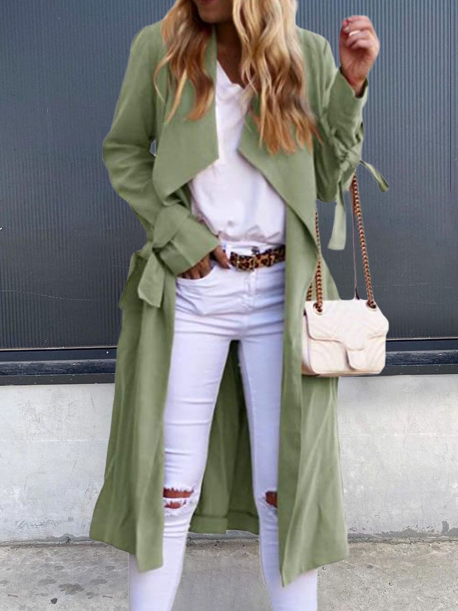 LW Plus Size Banda Design Trench Coat Sale | LovelyWholesale